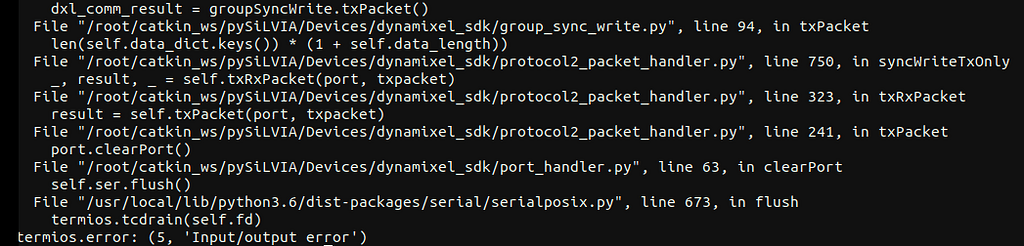 Input/output error - Hardware Support - ROBOTIS