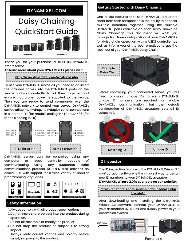 Dynamixel Daisy Chaining Quick Start Guide Resources Robotis