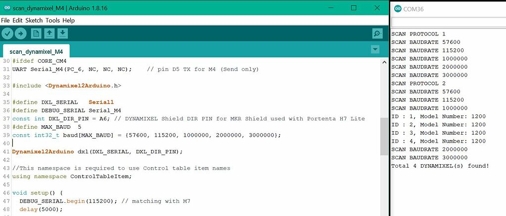 Using Portenta M4 Core with Dynamixel2Arduino Library - Community - ROBOTIS