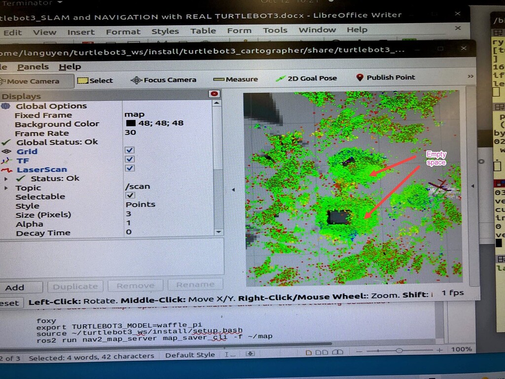 Turtlebot 3 SLAM map is heavily colored in some of the empty space - Community - ROBOTIS
